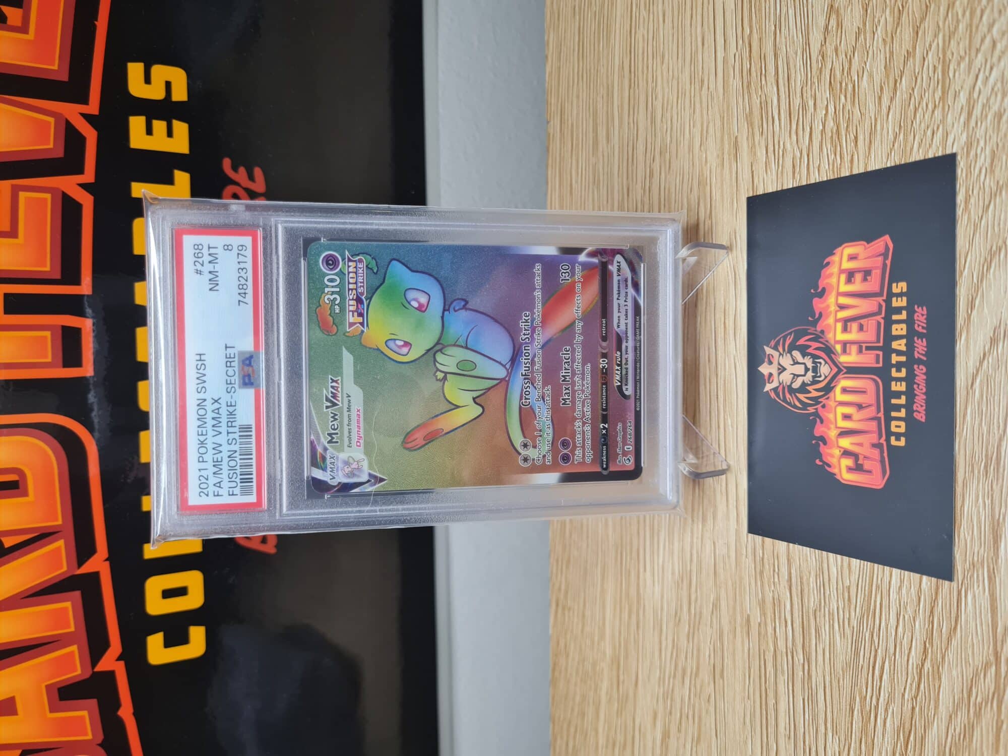 2021 Pokemon Fusion Strike Mew VMax Rainbow 268/264 PSA 8 - Card Fever